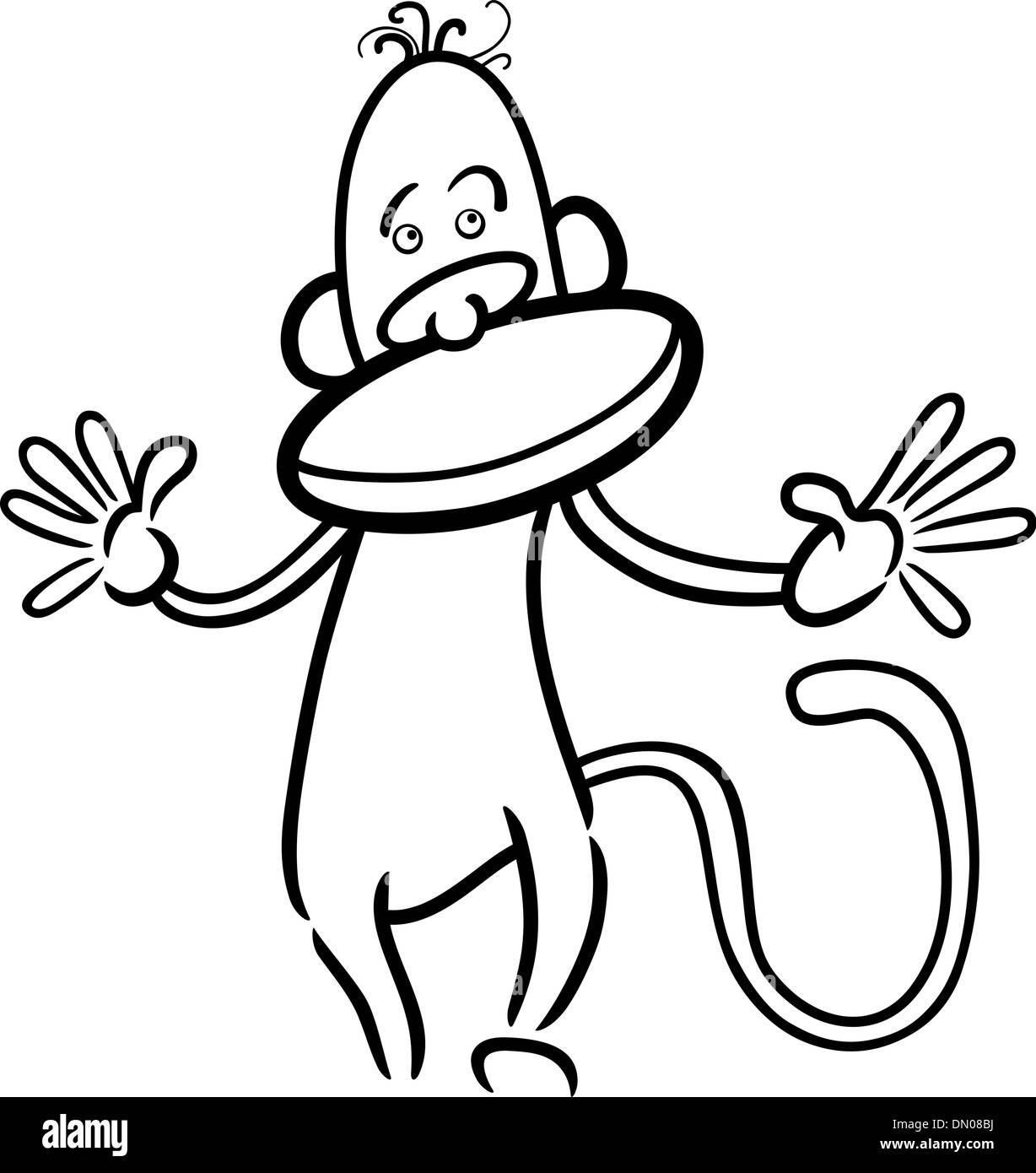 monkey cartoon illustration for coloring Stock Vector Image & Art - Alamy