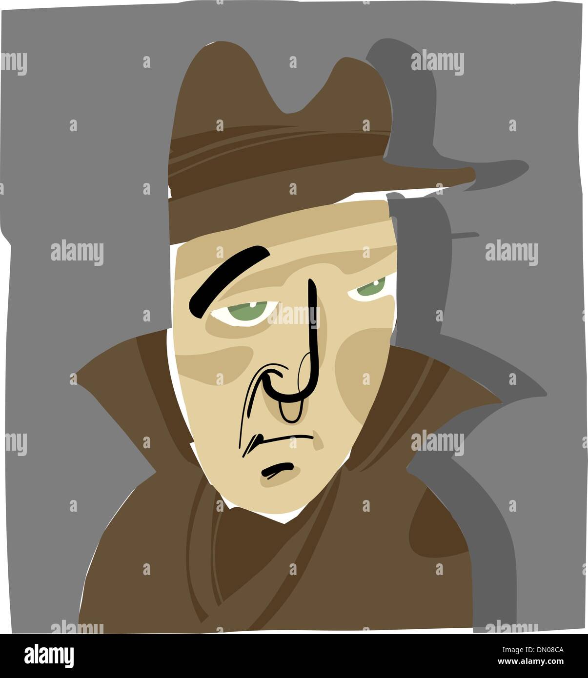 man in the hat illustration Stock Vector Image & Art - Alamy