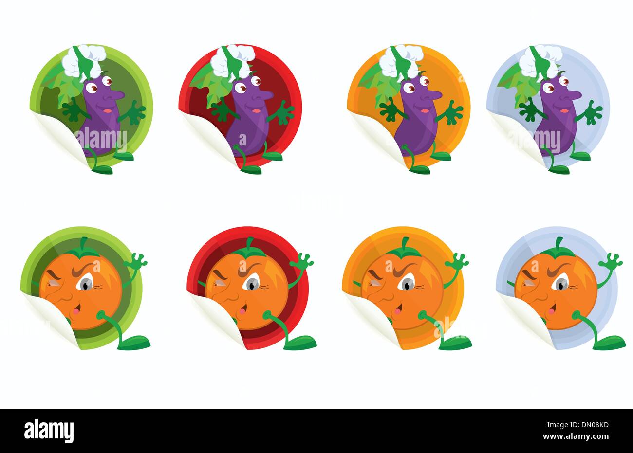 Set stickers food Stock Vector Images - Alamy