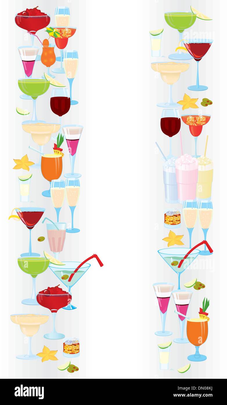 Vertical cocktail borders Stock Vector Images - Alamy