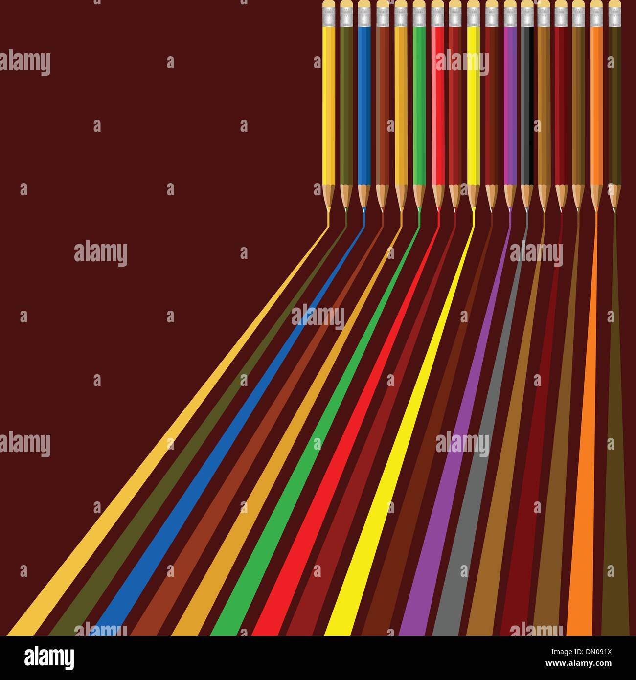 Row of pencils background Stock Vector Images - Alamy