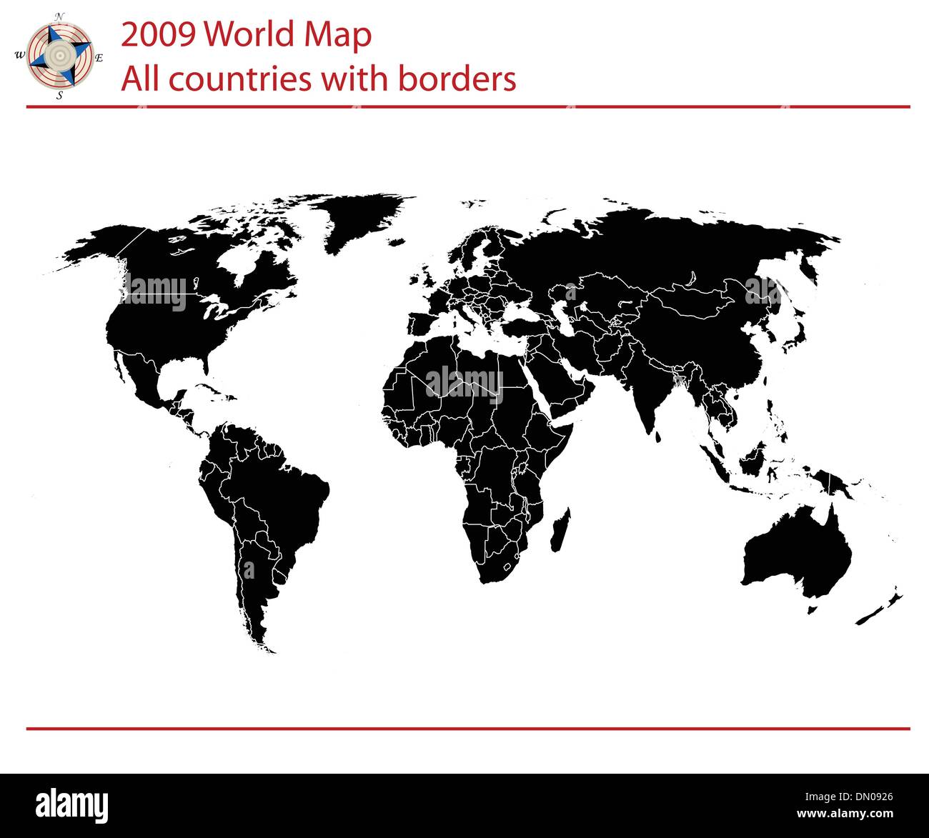 World map with countries atlas Stock Vector Images - Alamy
