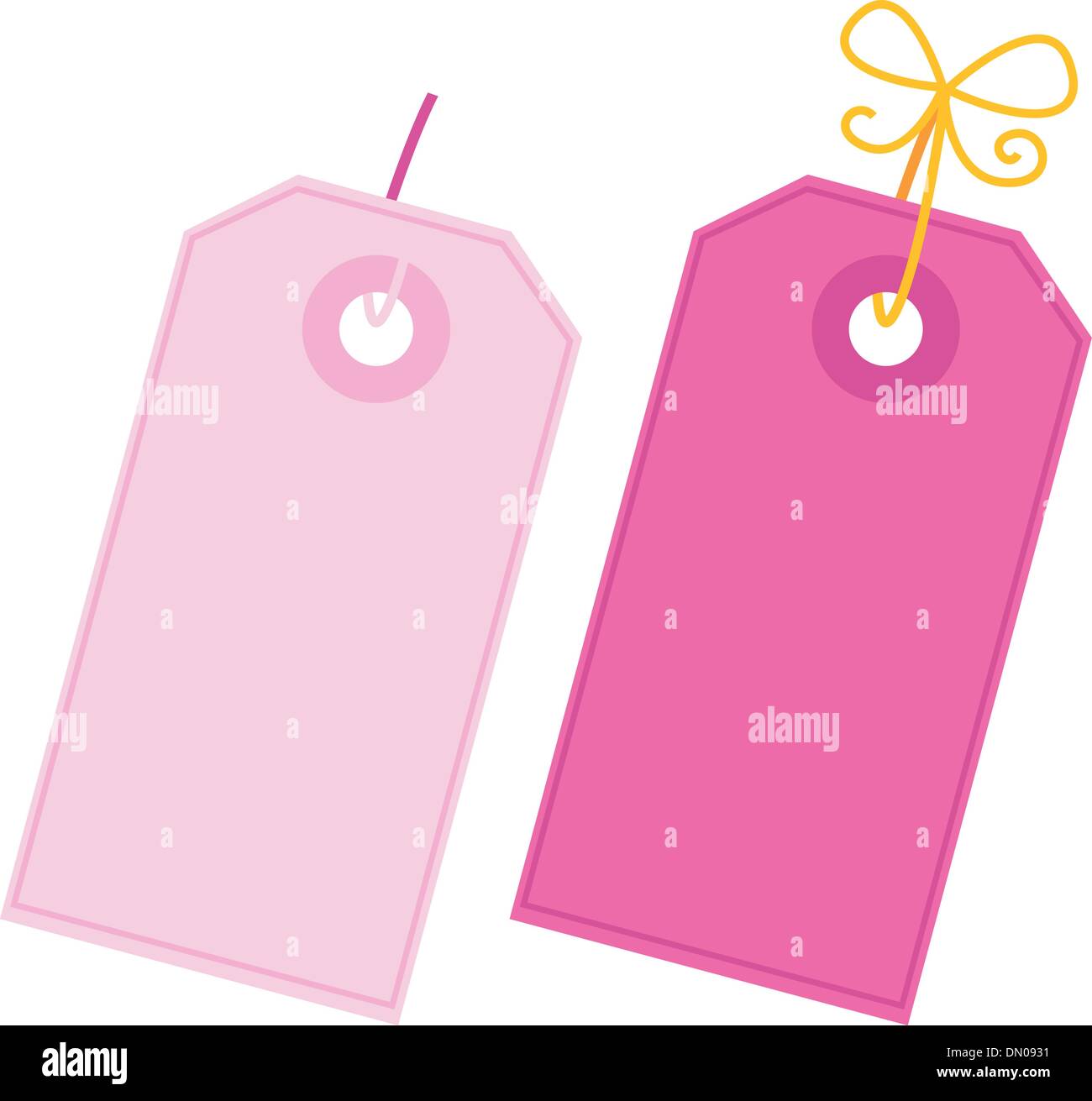 Valentine blank pink tags set isolated on white Stock Vector Image ...