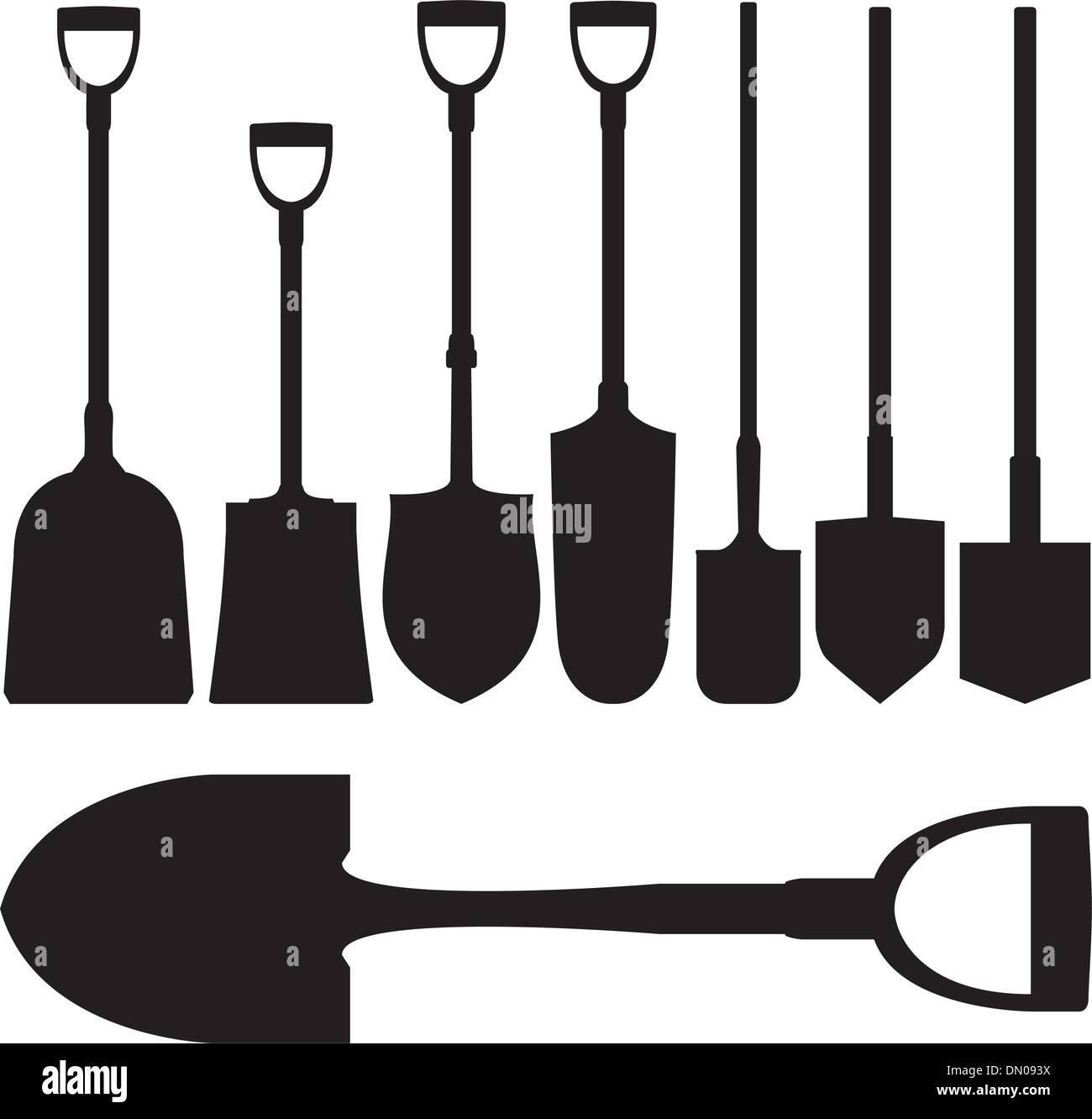 Shovels vector silhouette Stock Vector Image & Art - Alamy