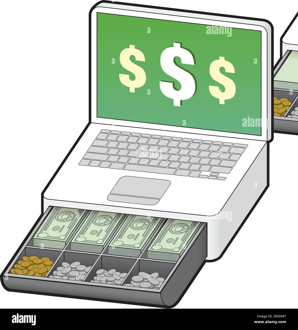 Cash register Stock Vector Images - Alamy