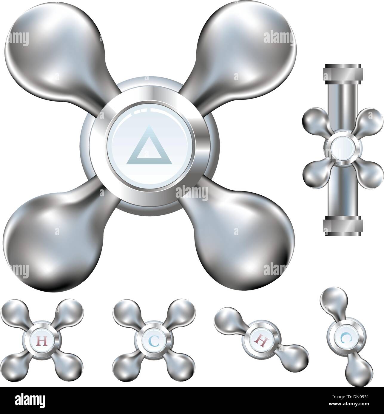 Faucet hot cold kitchen Stock Vector Images - Alamy