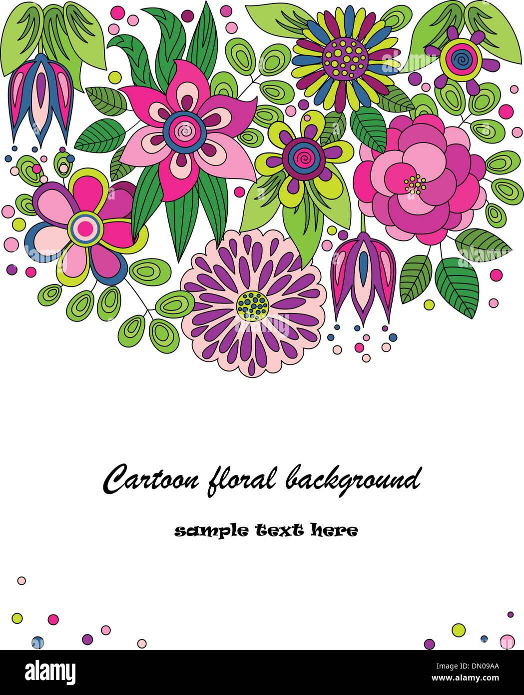 Decorative colorful cartoon flower illustration Stock Vector Image ...