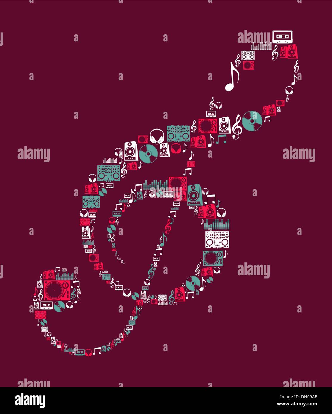 Dj Music icons treble clef Stock Vector Image & Art - Alamy