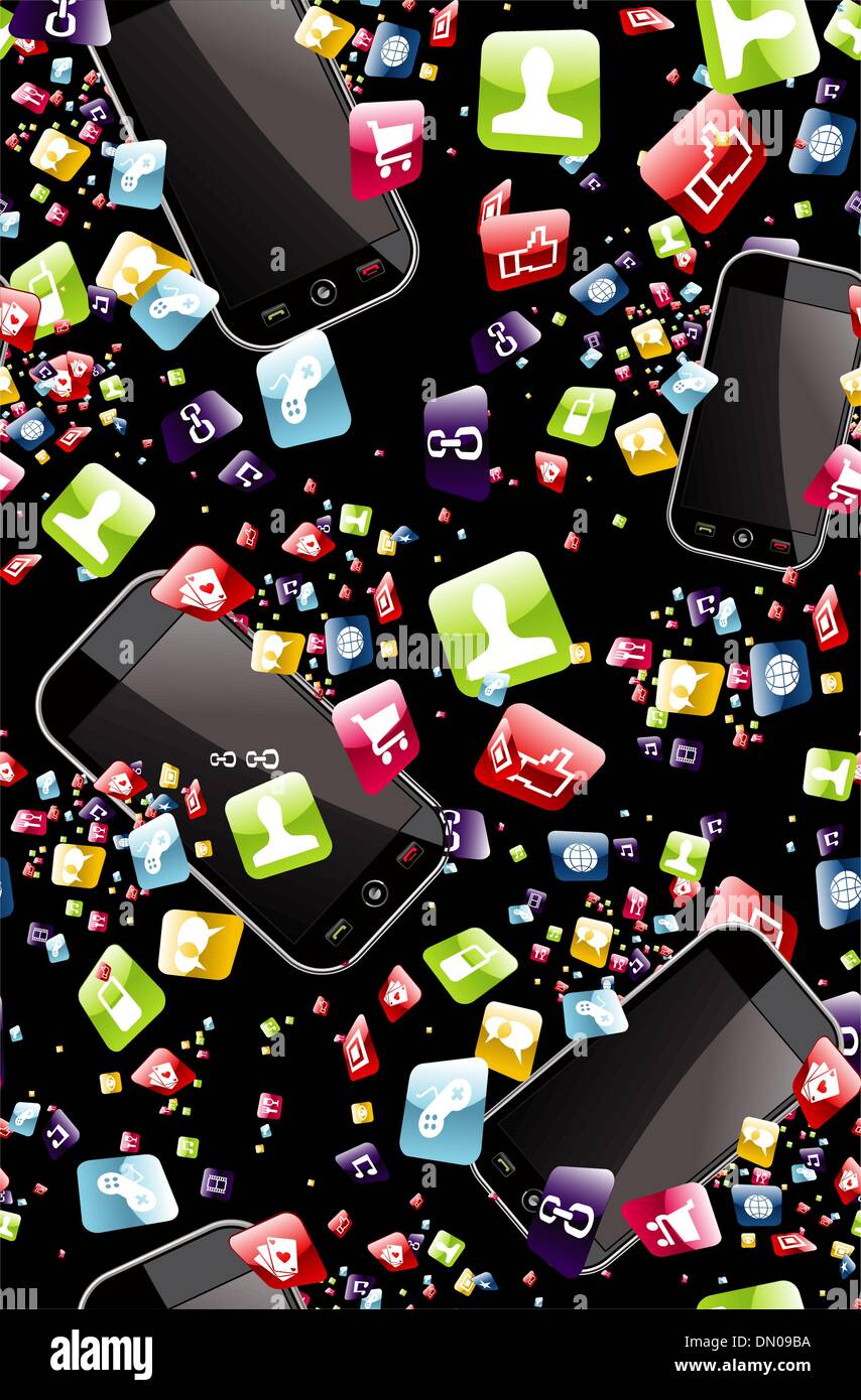 Smart phone application pattern Stock Vector Image & Art - Alamy