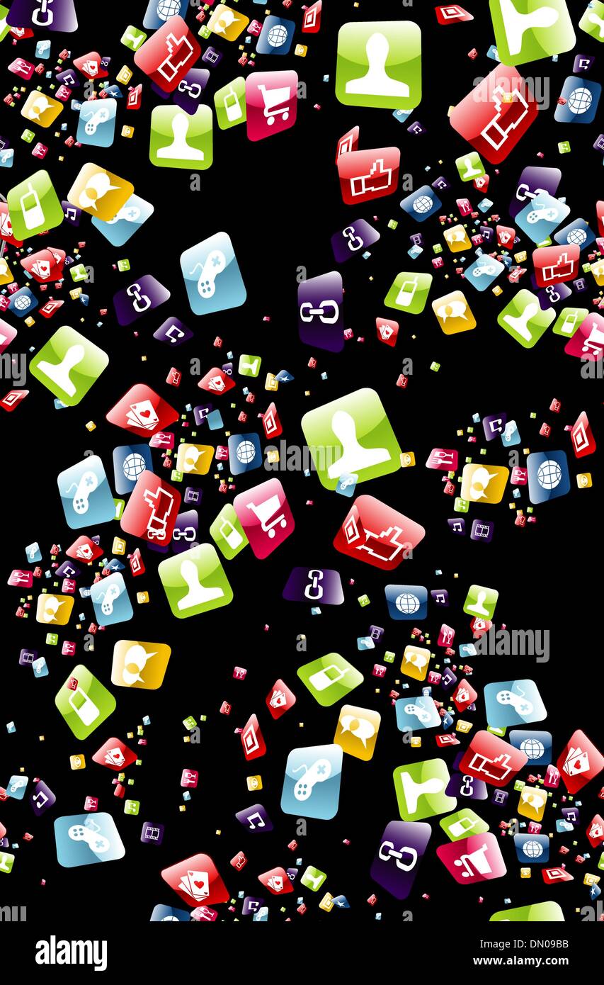 Black phone button apps Stock Vector Images - Alamy