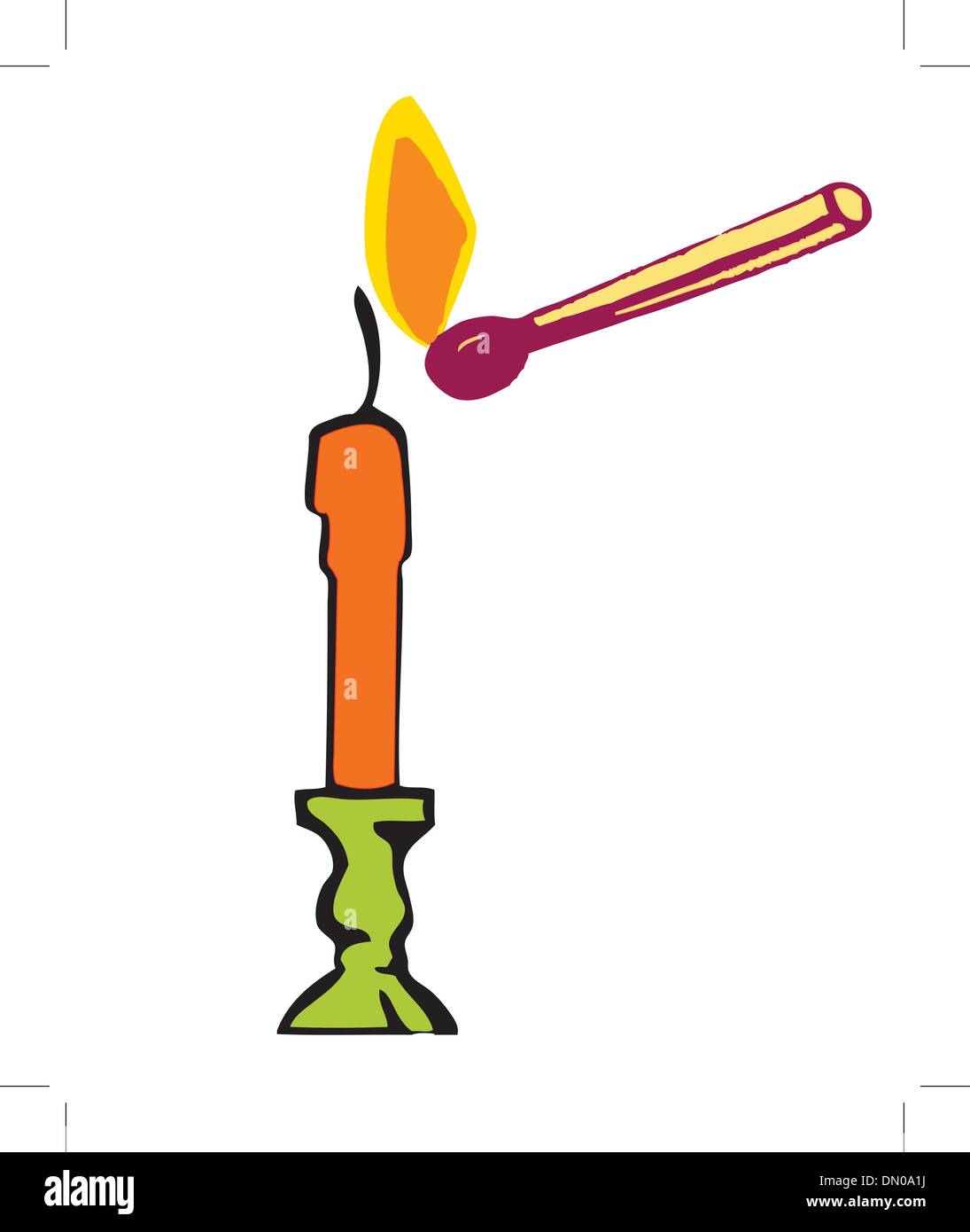 Candle match stick Stock Vector Image & Art - Alamy