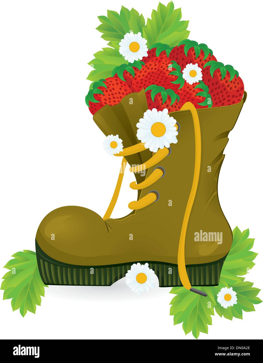 Strawberries leaves Stock Vector Images - Alamy