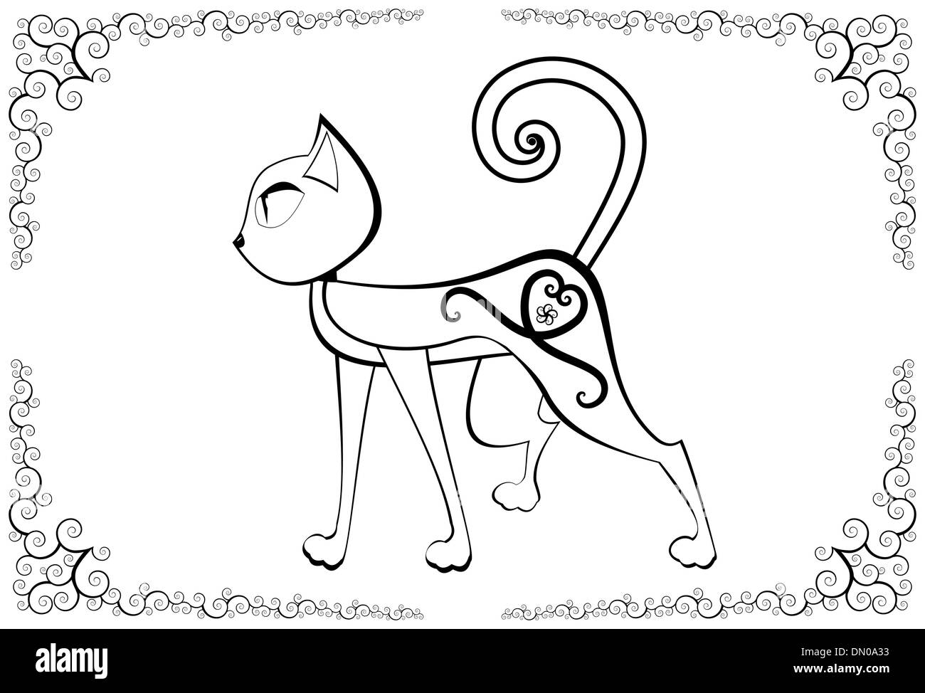 Female cat looking Stock Vector Images - Alamy