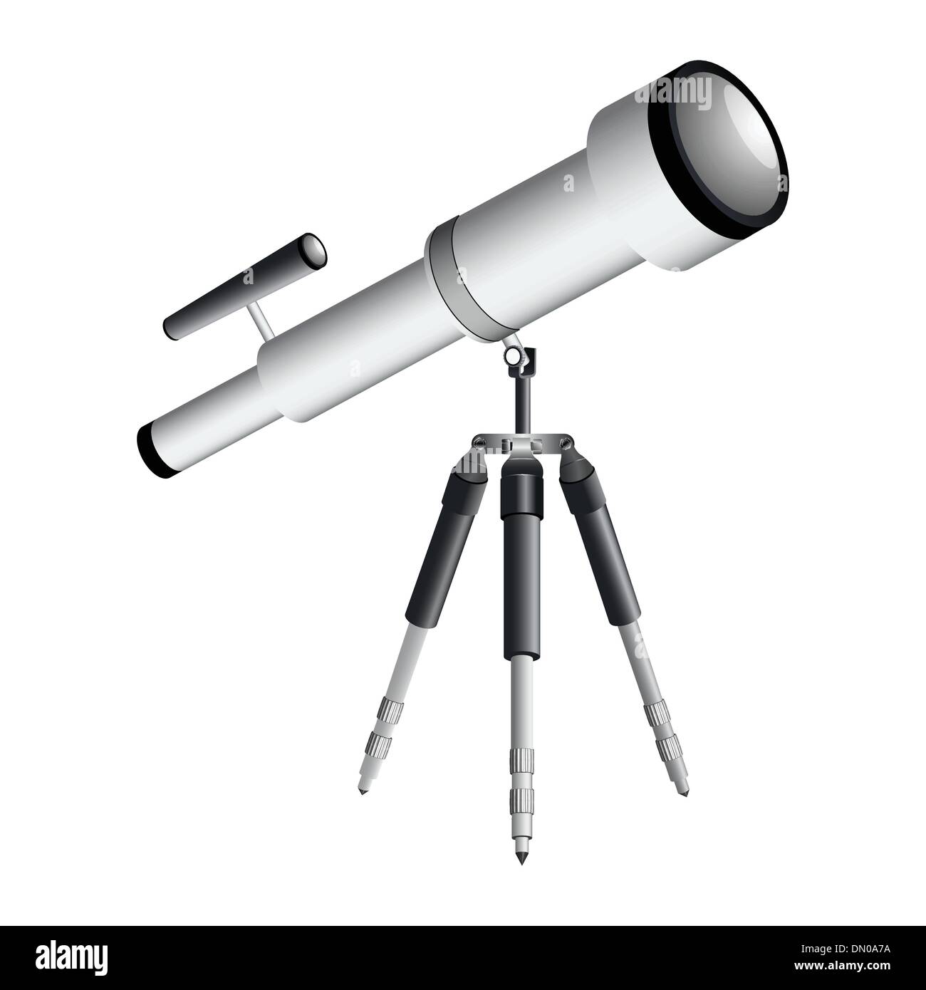 Telescope on black background Stock Vector Images - Alamy