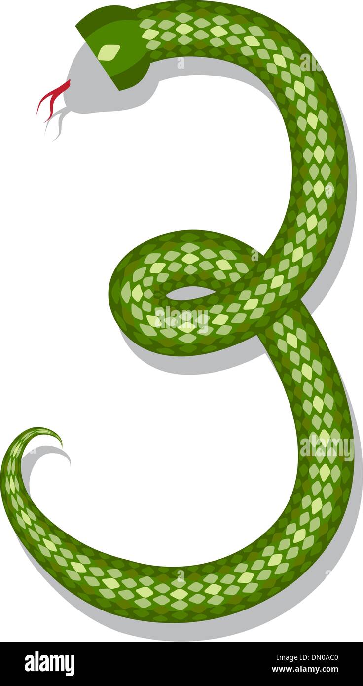Snake font. Digit 3 Stock Vector Image & Art - Alamy