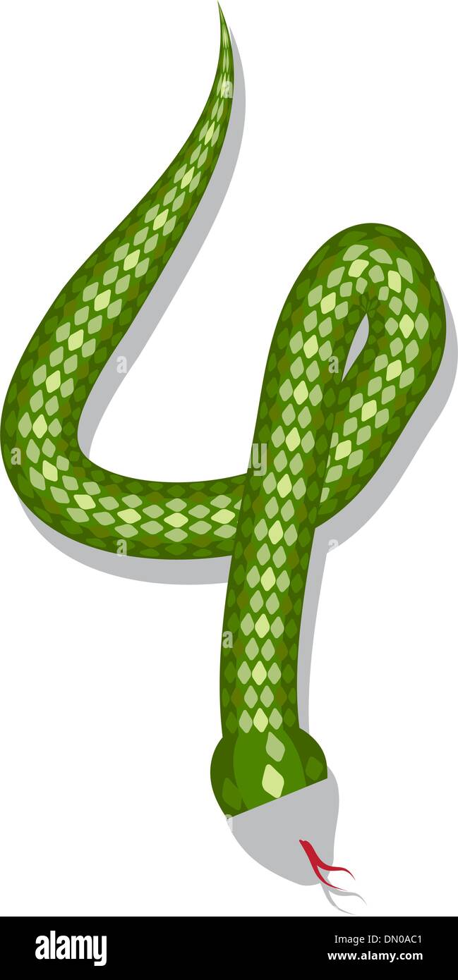Snake font. Digit 4 Stock Vector Image & Art - Alamy