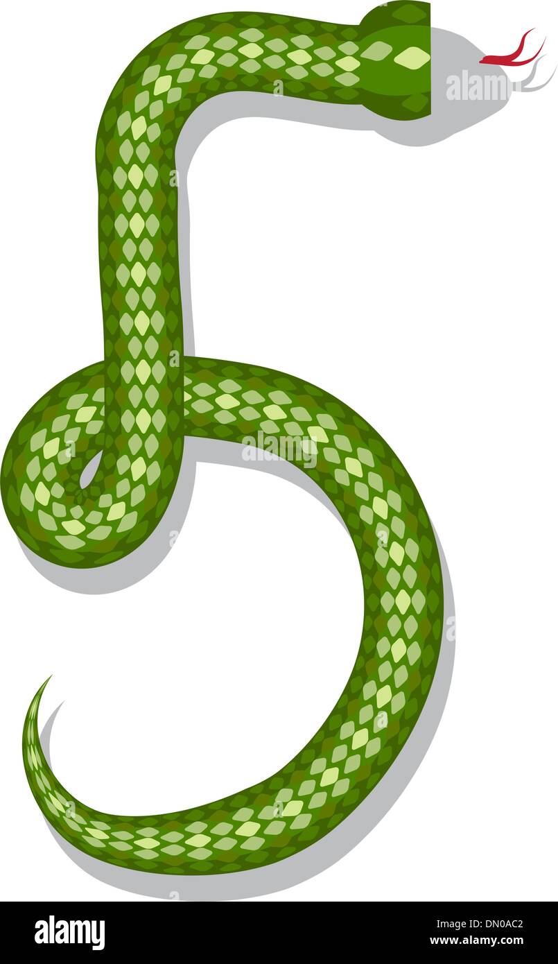 Snake font. Digit 5 Stock Vector Image & Art - Alamy
