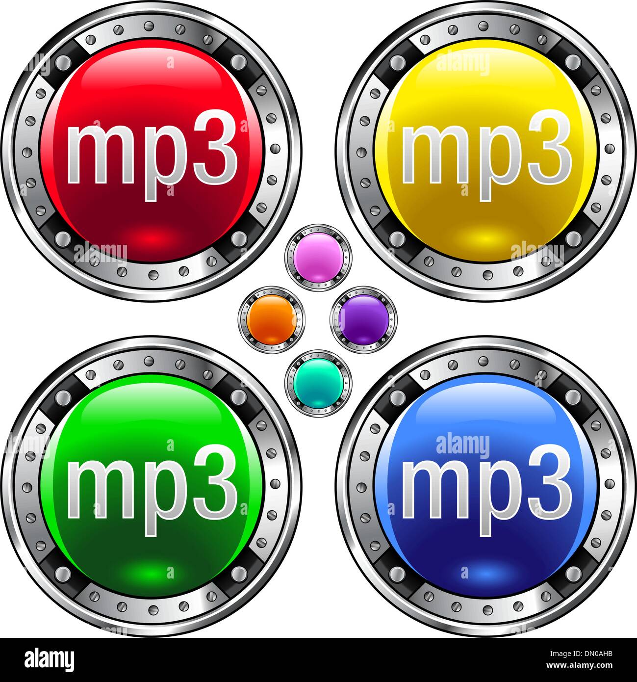 MP3 file type colorful button Stock Vector Image & Art - Alamy