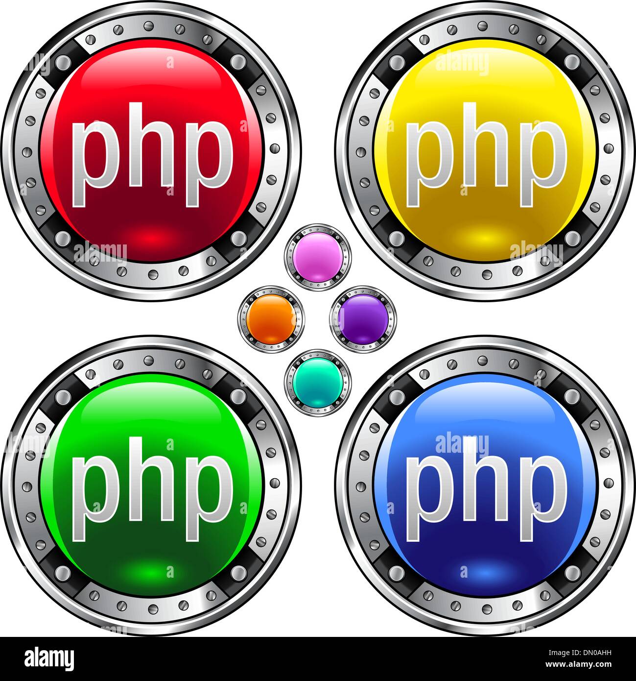 Php File Type Colorful Button Stock Vector Image And Art Alamy