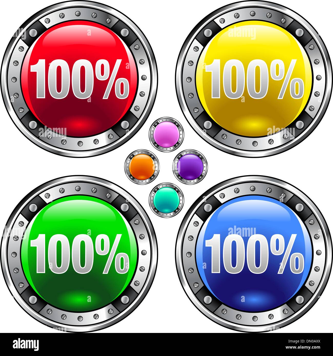 100% colorful button Stock Vector Image & Art - Alamy