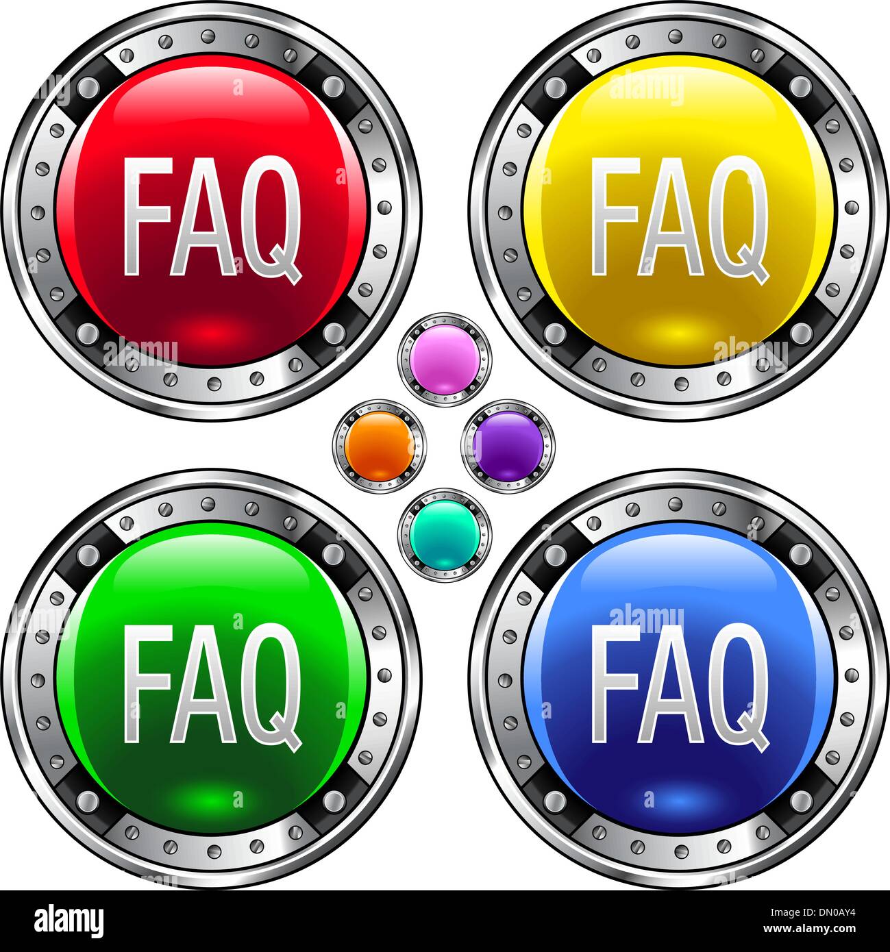FAQ colorful button Stock Vector Image & Art - Alamy