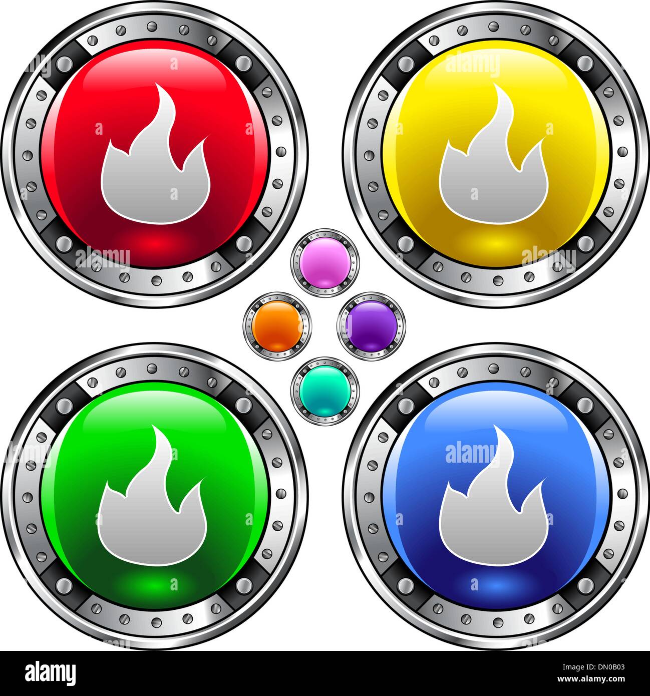 Fire colorful button Stock Vector Image & Art - Alamy