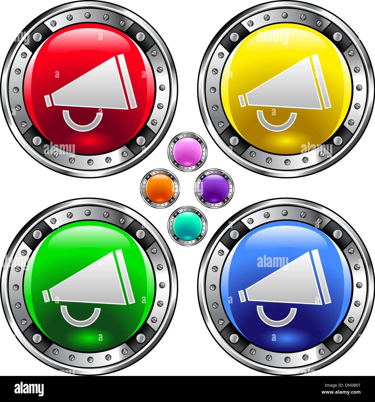 Megaphone colorful button Stock Vector Image & Art - Alamy