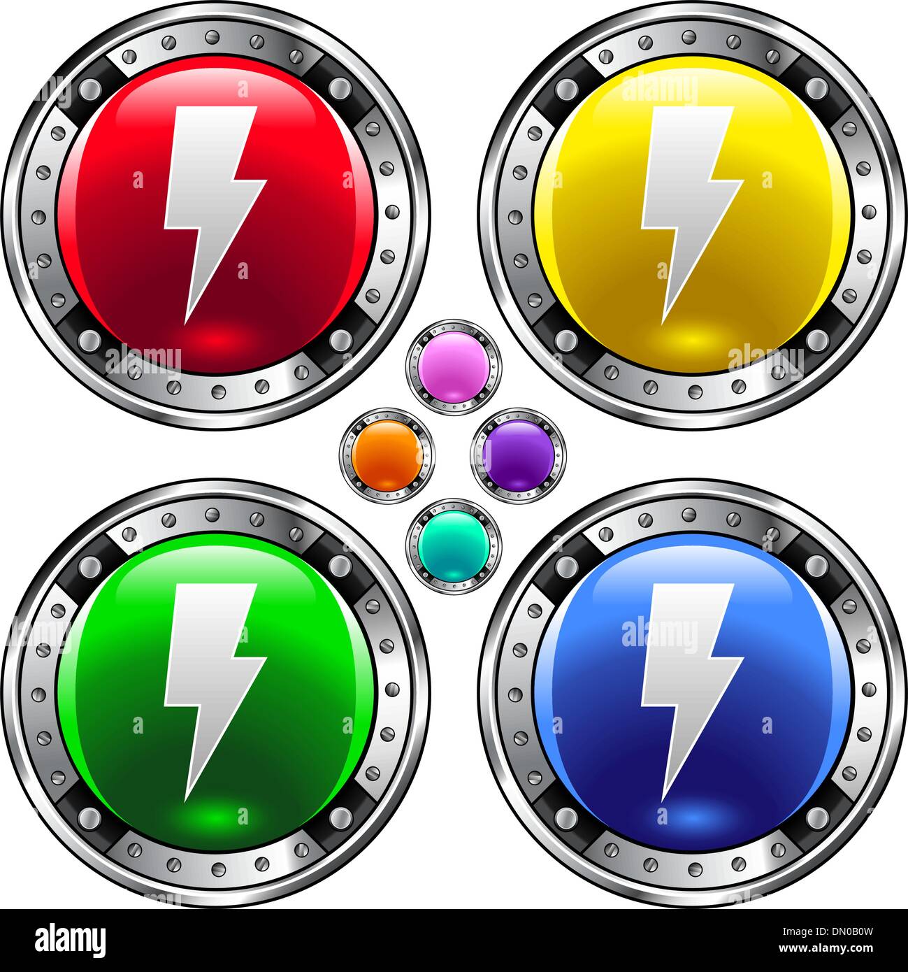 Lightning bolt colorful button Stock Vector Image & Art - Alamy
