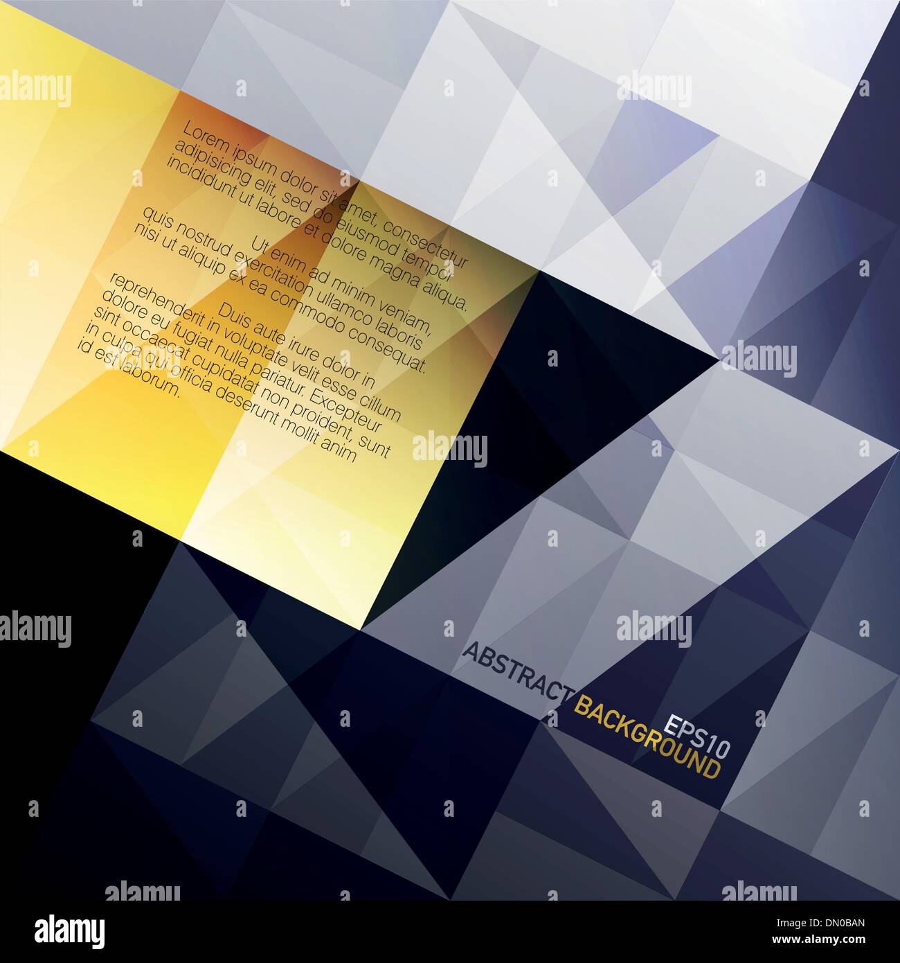 Abstract triangles background. Blue and yellow gamut. Vector, EP Stock ...