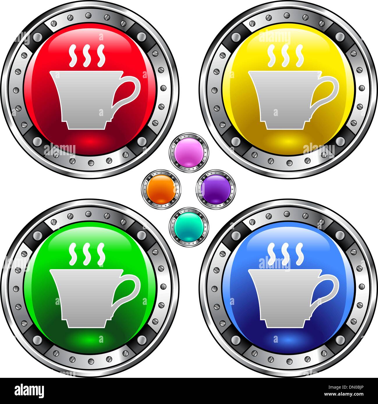 Coffee cup colorful button Stock Vector Image & Art - Alamy