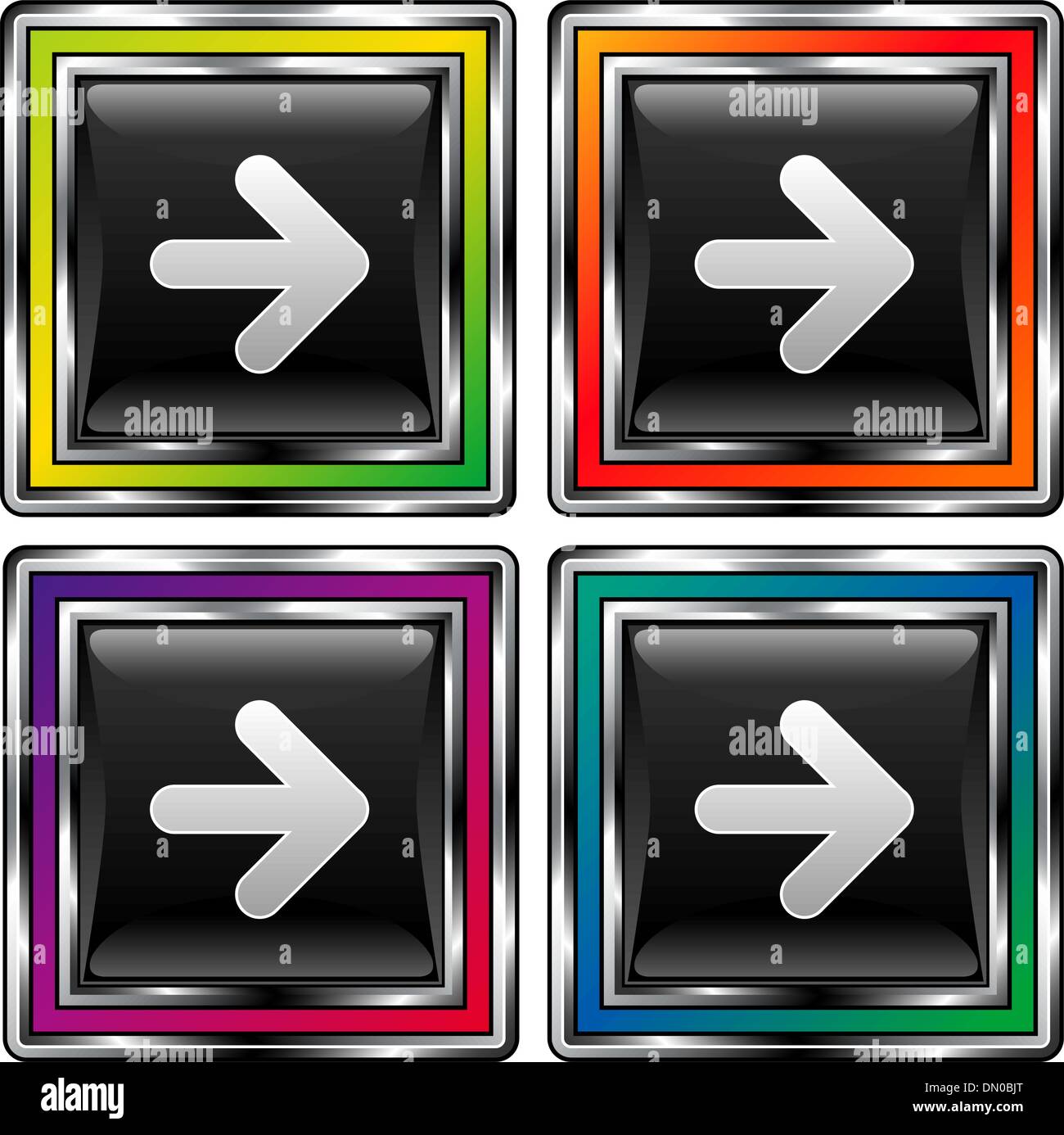 Right arrow black box button Stock Vector Image & Art - Alamy