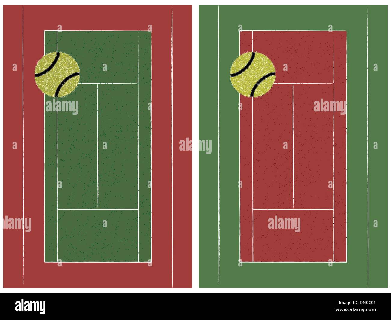 tennis court and ball set Stock Vector Image & Art - Alamy