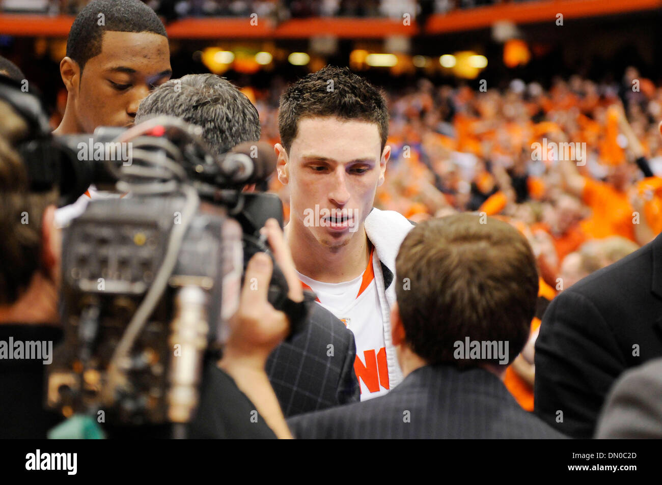 February 27, 2010: Syracuse guard Andy Rautins (1) walks off the court ...
