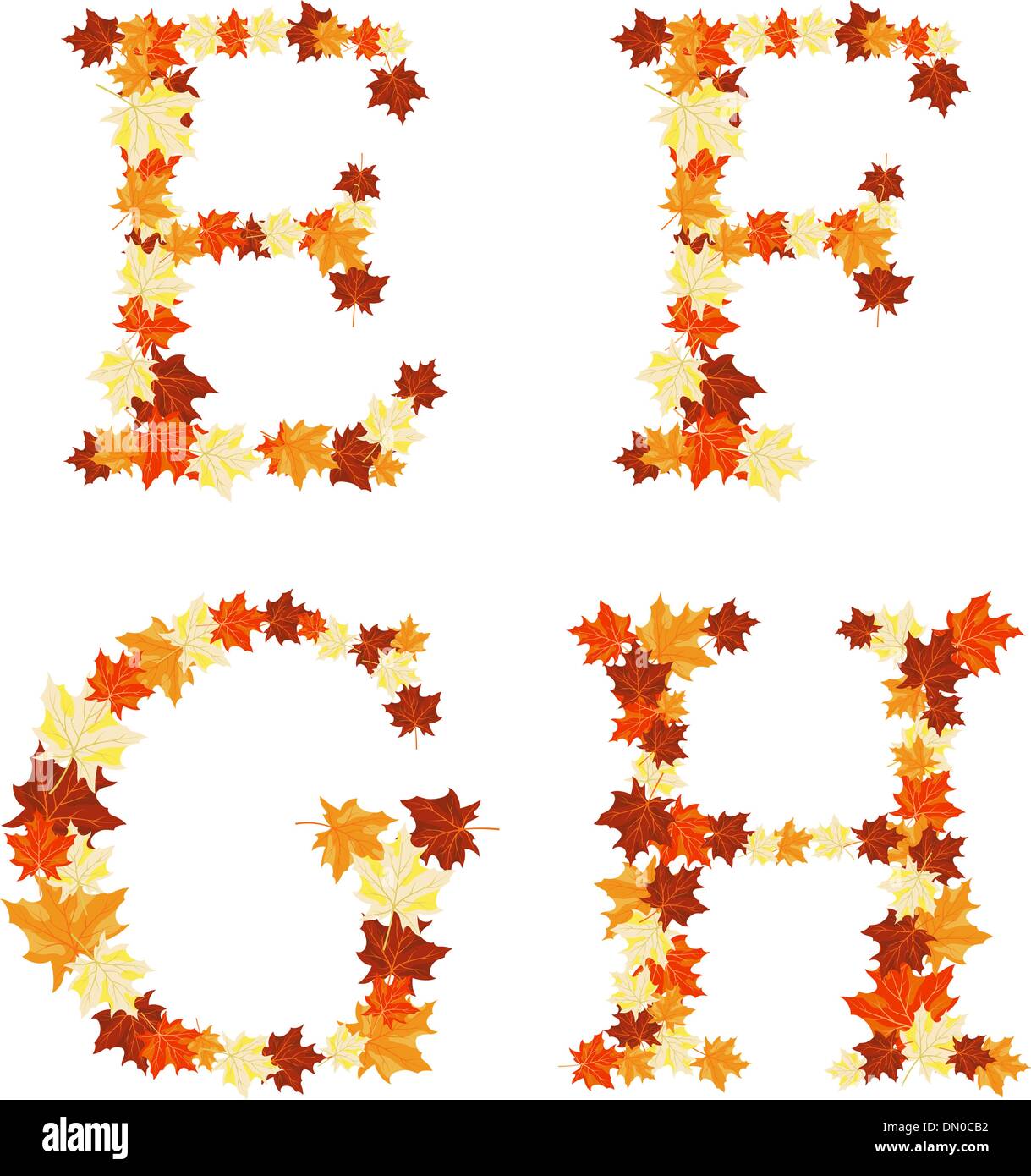 Autumn maples leaves letter Stock Vector Image & Art - Alamy