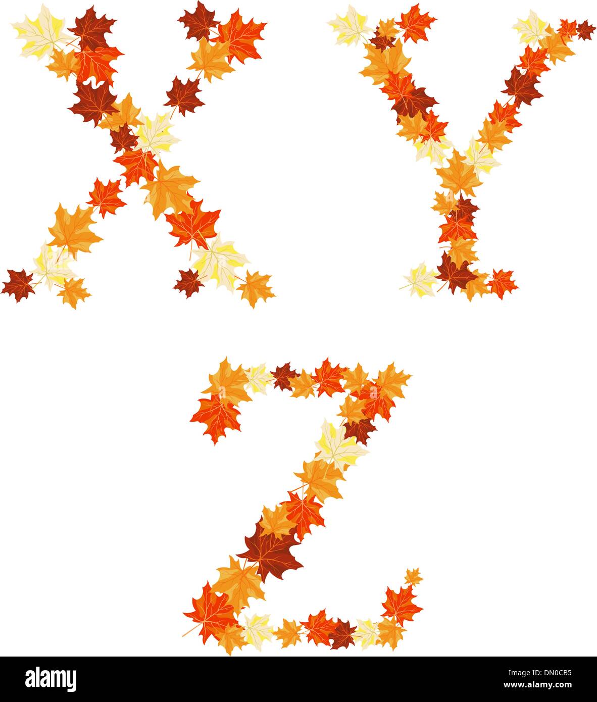 Autumn maples leaves letter Stock Vector Image & Art - Alamy