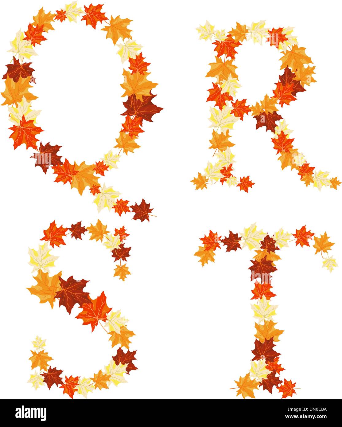 Autumn maples leaves letter Stock Vector Image & Art - Alamy