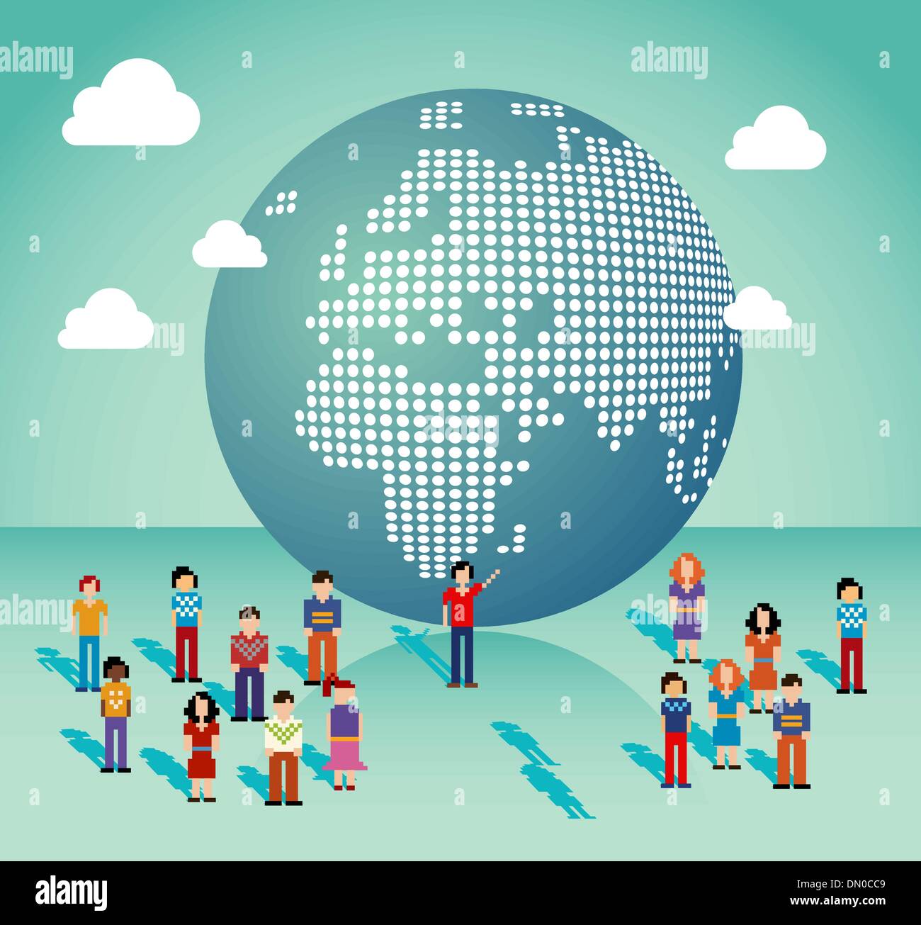 Global social media network in Europe and Africa Stock Vector Image ...
