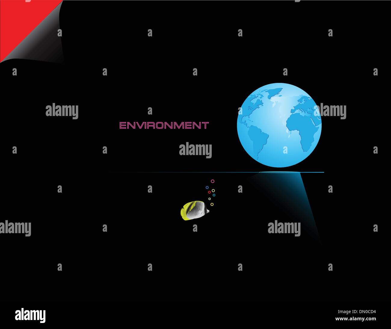 Planet Earth and small fish Stock Vector Image & Art - Alamy