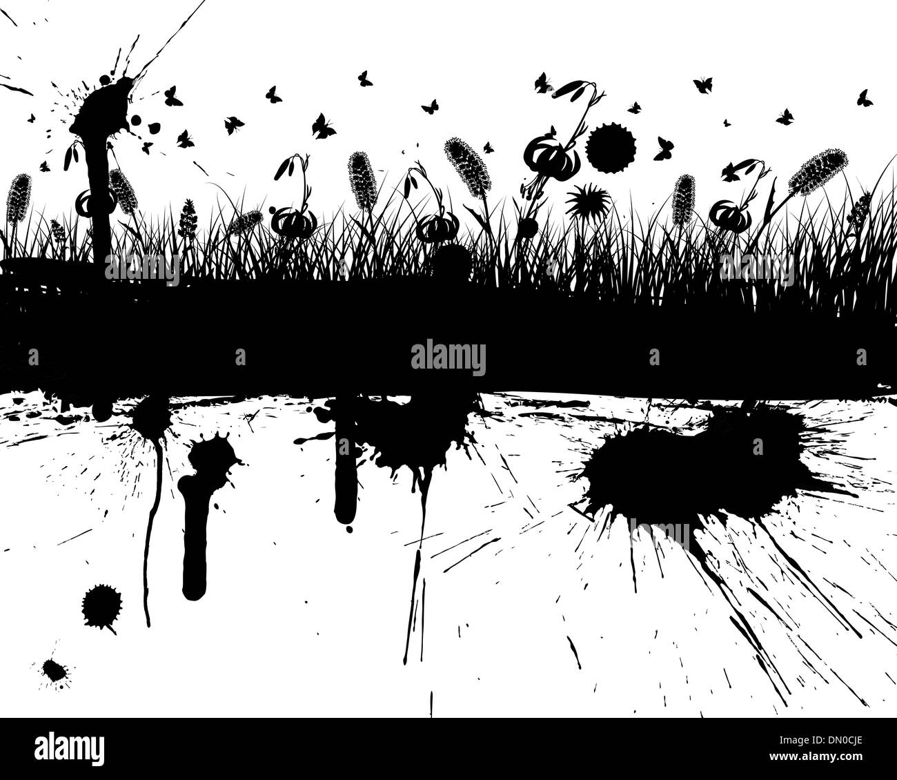 Grunge blot vector background Black and White Stock Photos & Images - Alamy