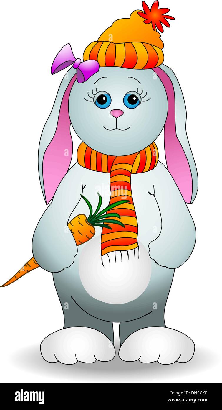 Girl with pet rabbit Stock Vector Images - Alamy