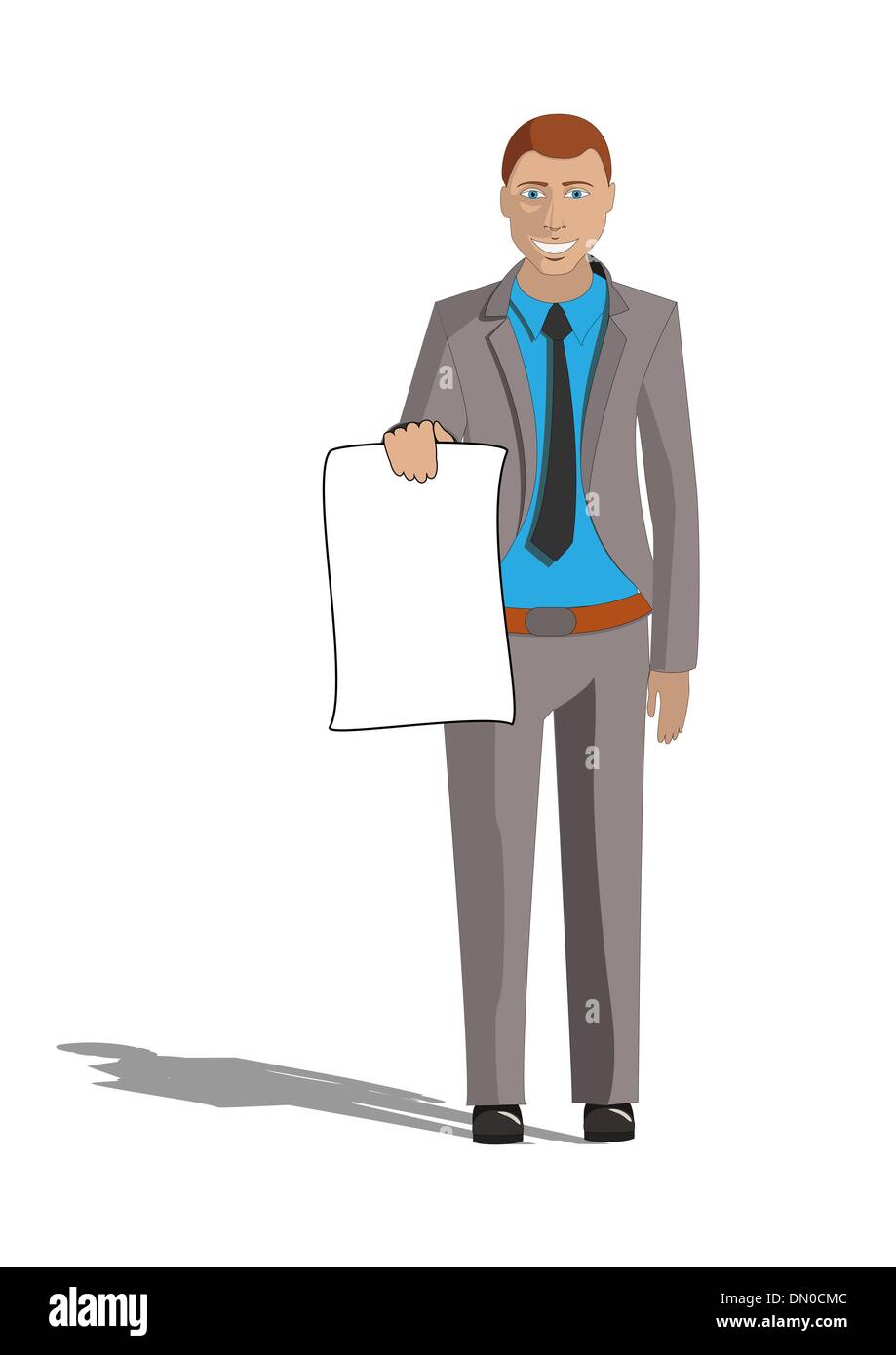 Young man holding document Stock Vector Images - Alamy