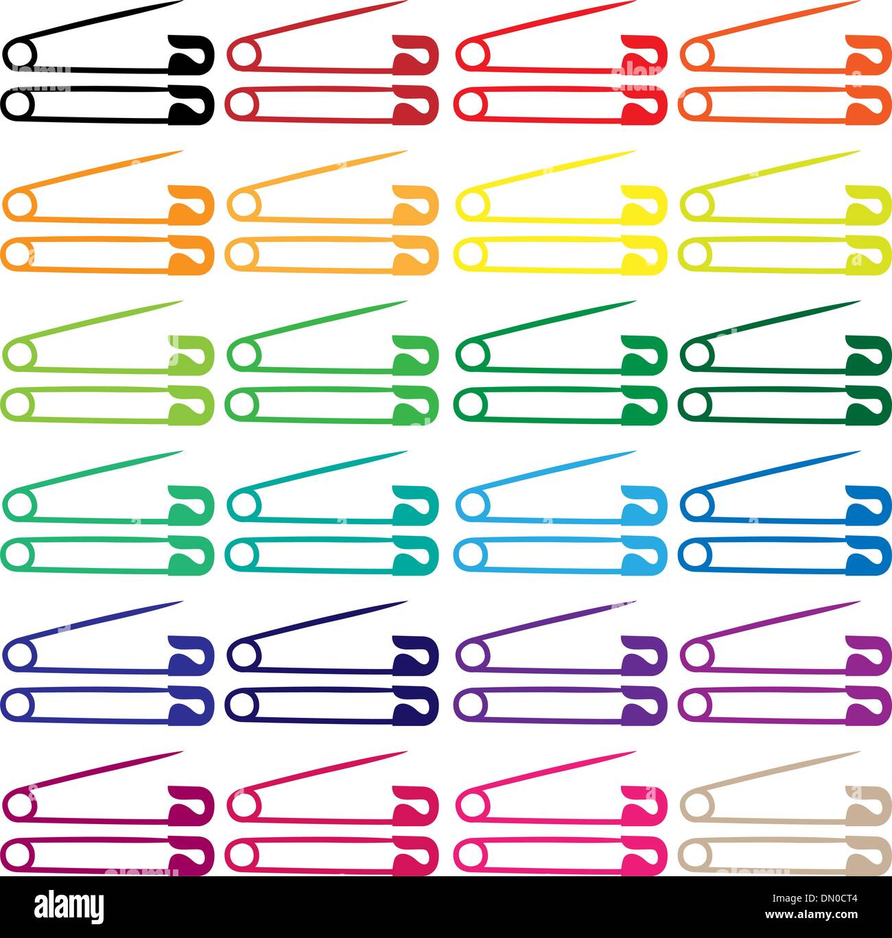 Colorful safety pins Stock Vector Image & Art - Alamy