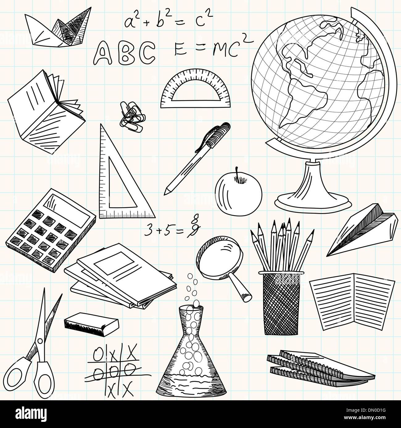 Back To School Theme Stock Vector Image Art Alamy Back To School Theme Stock Vector Image Art Alamy