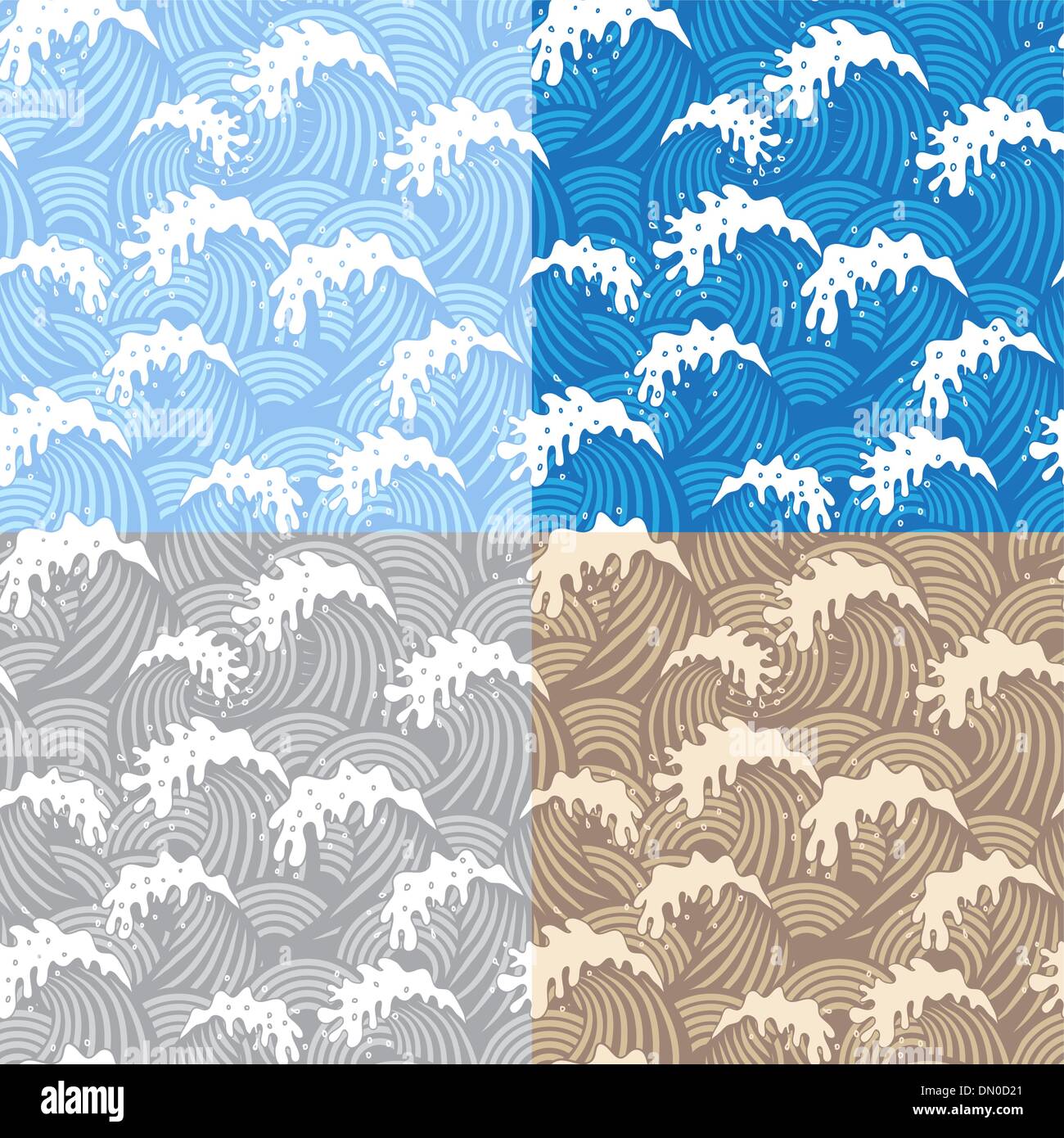 Seamless marine wave patterns hi-res stock photography and images - Alamy