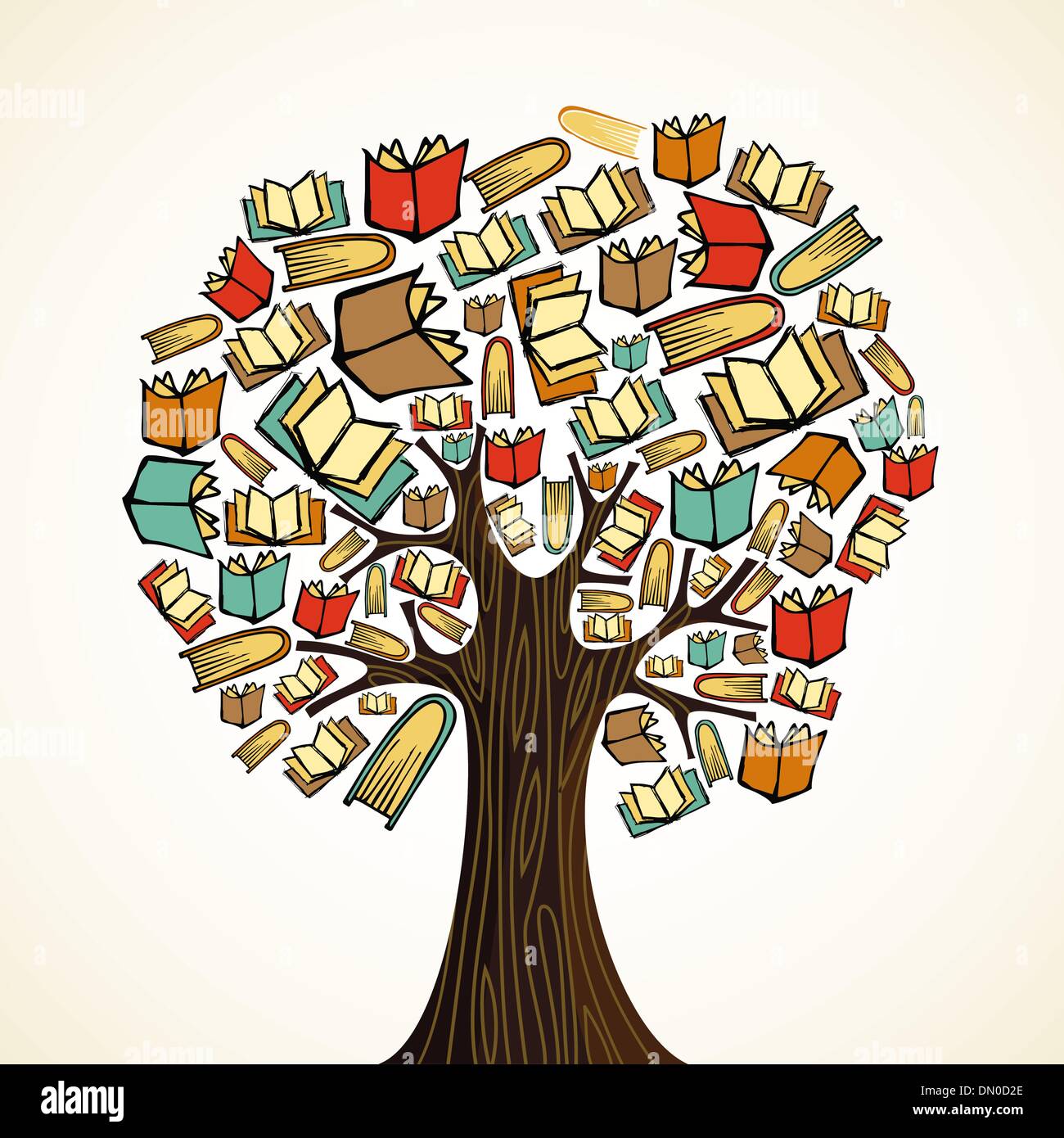 Education concept tree with books Stock Vector Image & Art - Alamy