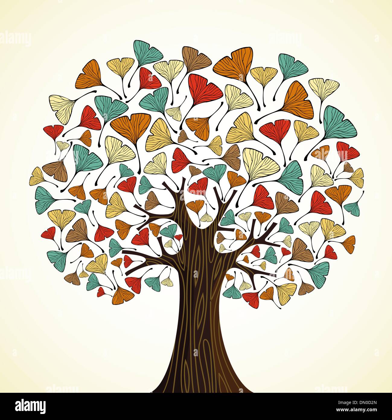 Branch ginkgo tree Stock Vector Images - Alamy