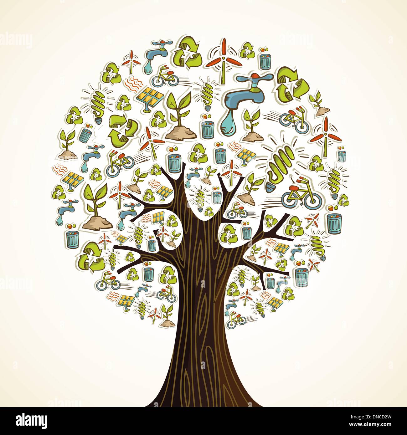 Go Green icons tree Stock Vector Image & Art - Alamy