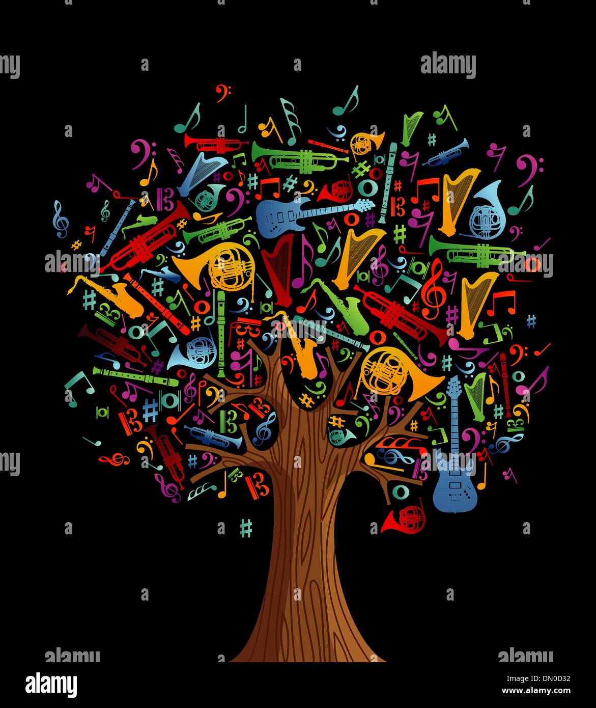 Abstract musical tree made with instruments Stock Vector Image & Art ...