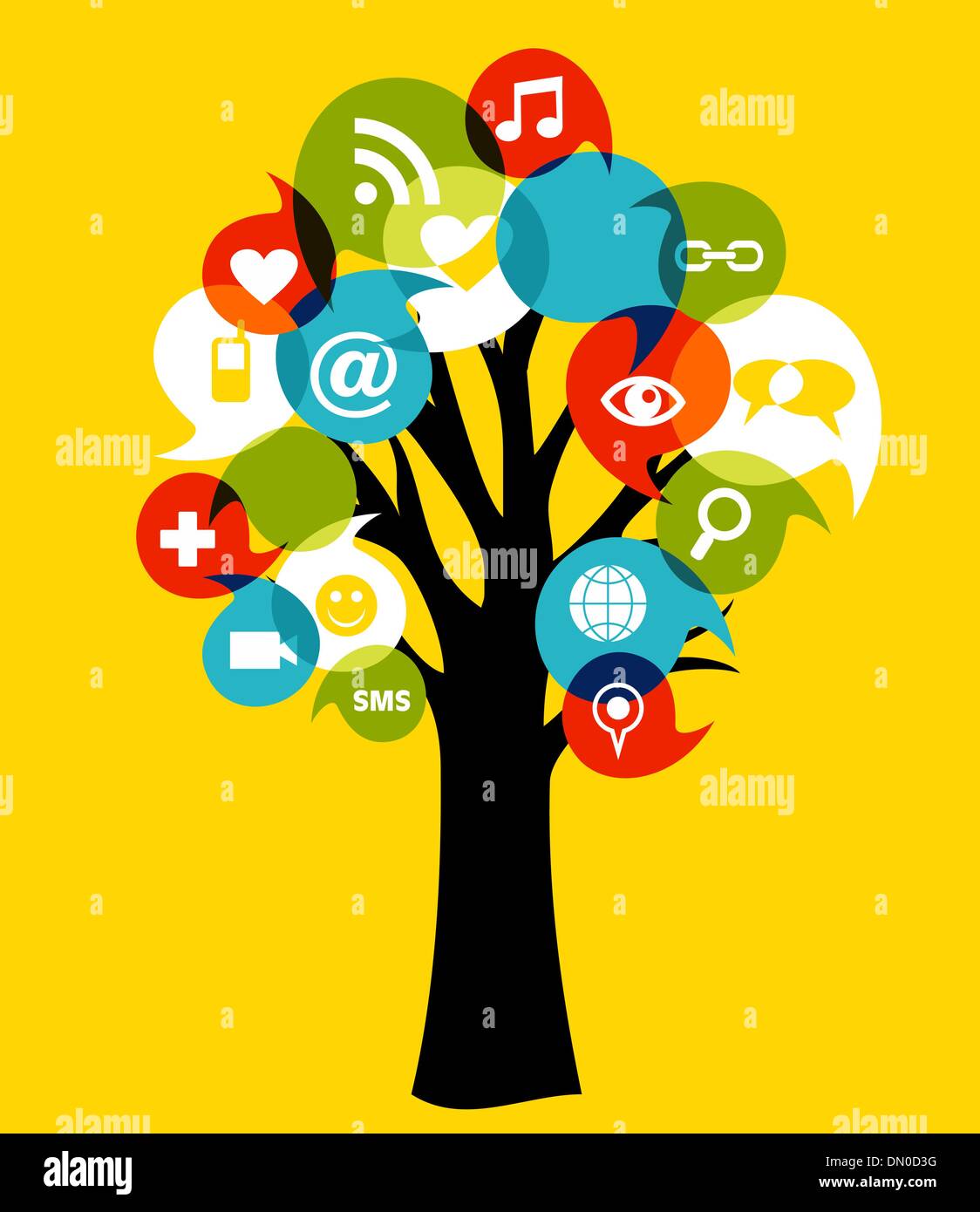 Social media networks tree Stock Vector Image & Art - Alamy