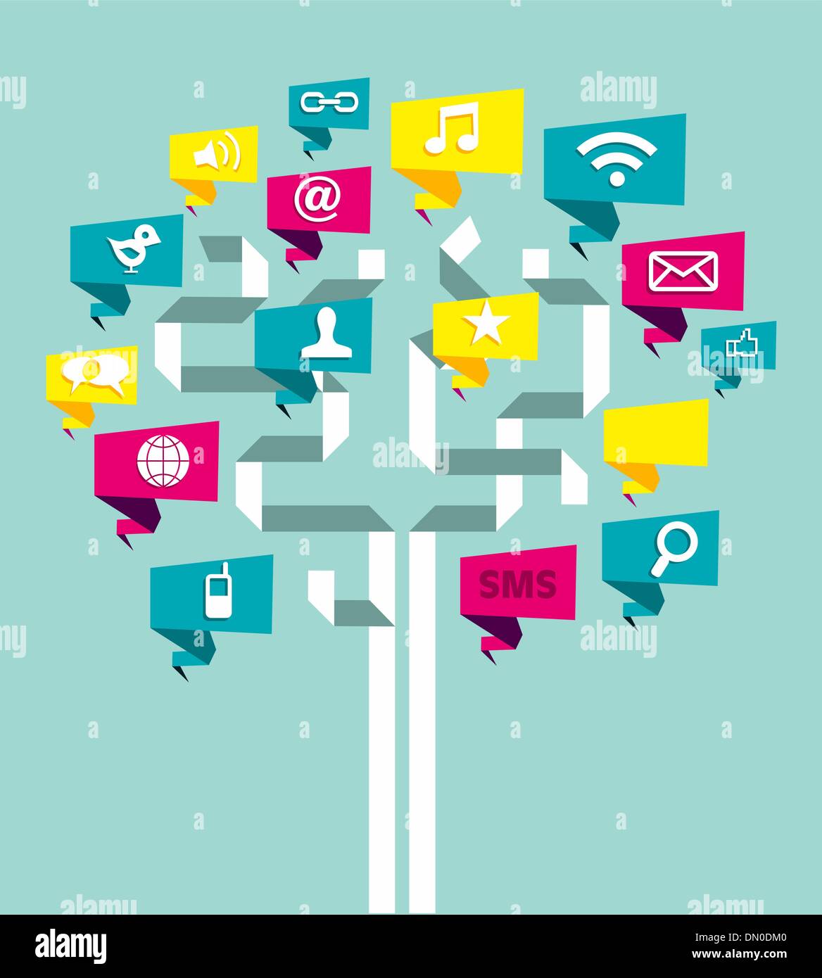 Social media network communication tree hi-res stock photography and ...